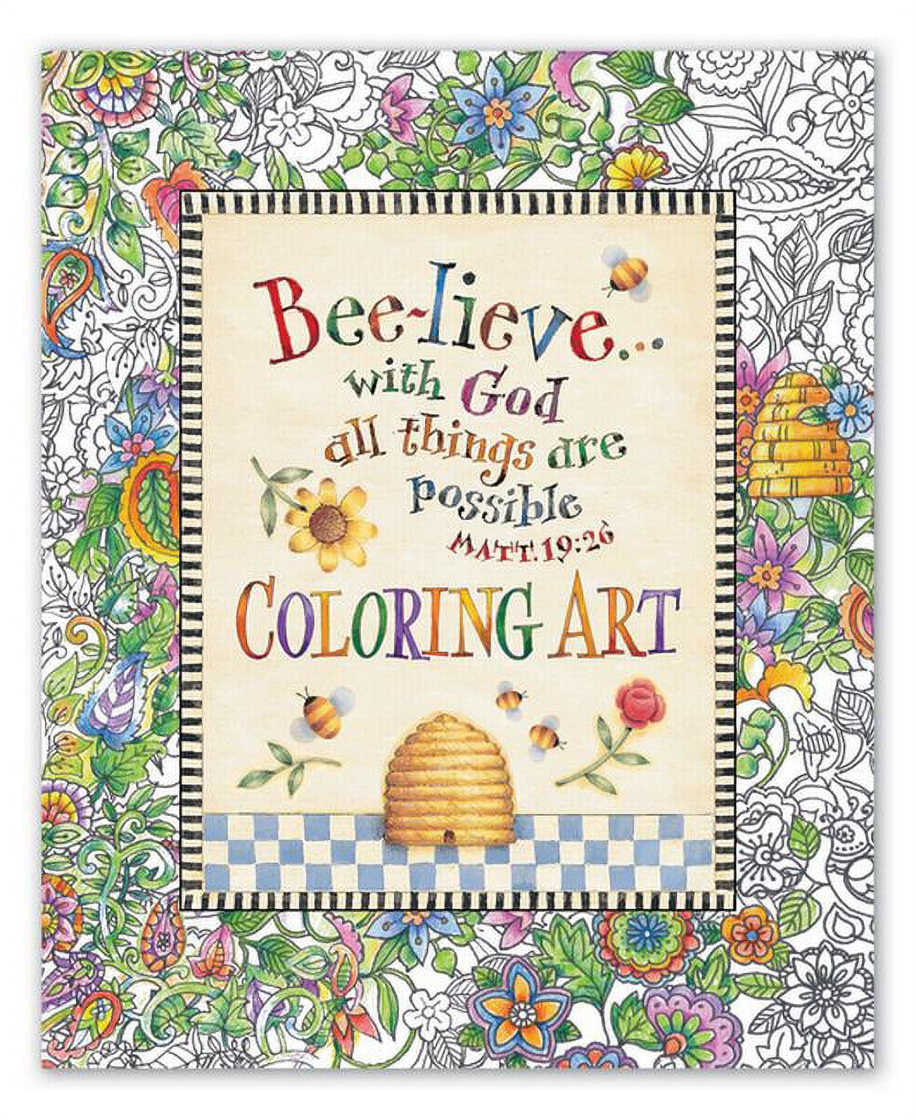 Bee-Lieve...with God All Things Are Possible Coloring Art, (Paperback ...
