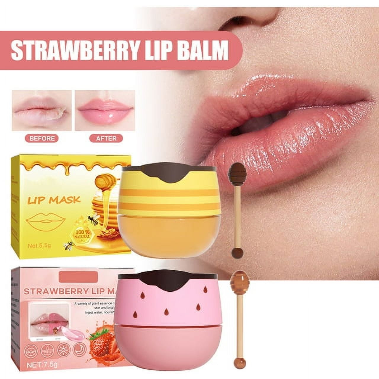 Bee Lip Balm Honey Pot,Honey Propolis Moisturizing Lip Balm Nourishing ...