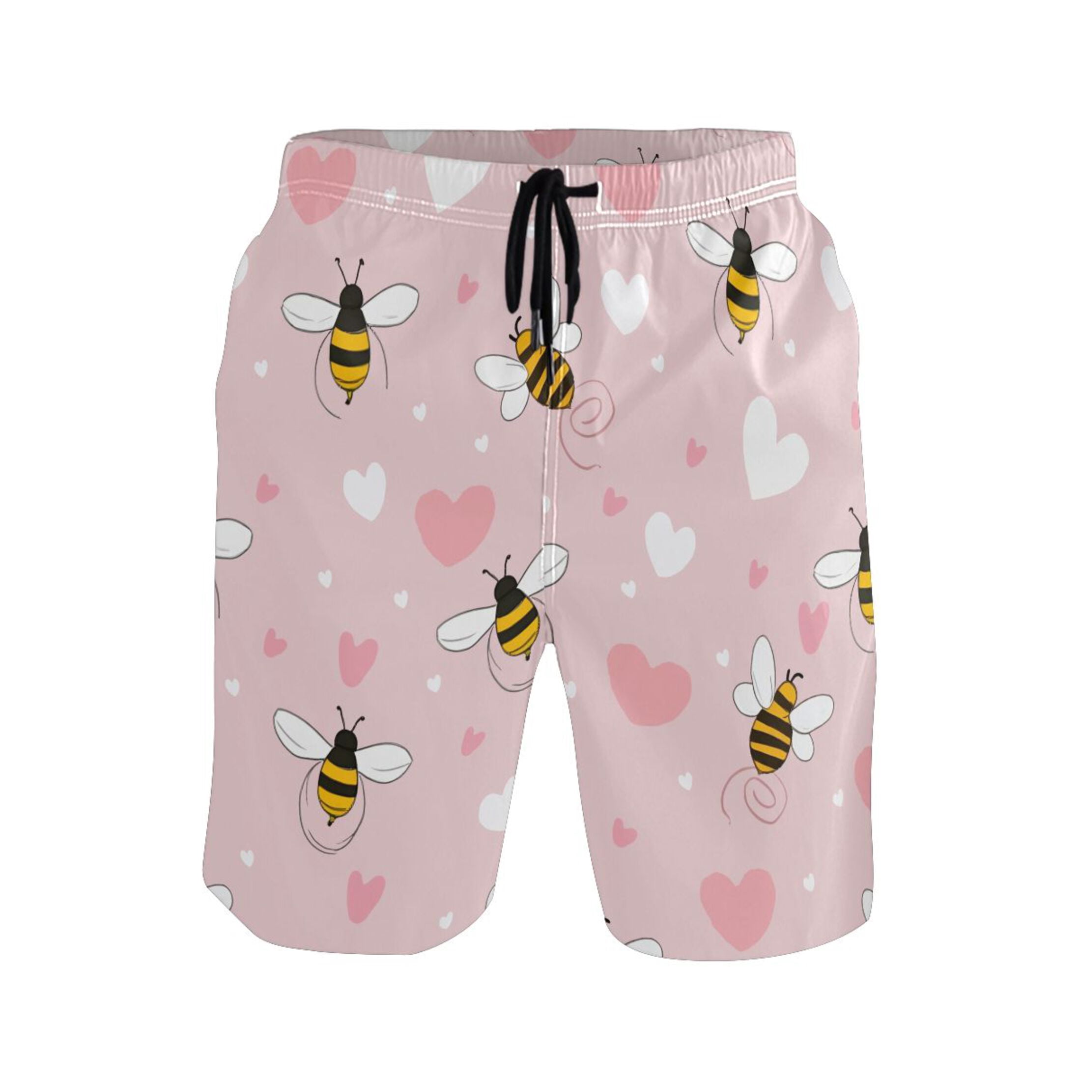 Bee Love Pattern Mens Swim Trunks Quick Dry Board Shorts Breathable Fit ...
