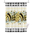 Bee Love Shower Curtains for Bathroom, Vintage Country Yellow Bee Plaid ...