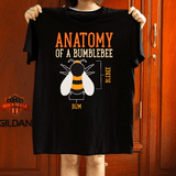Bee Lover T Shirt Anatomy Of Bumblebee Funny Humor Graphic Gift ...