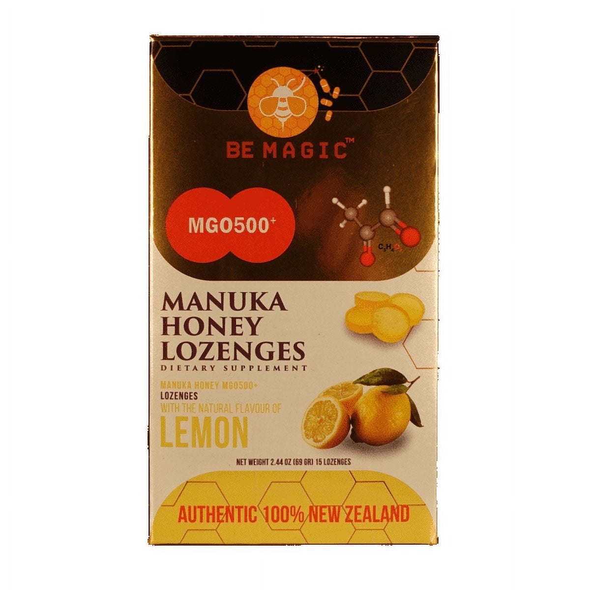 Bee Magic Manuka Honey MGO500+ Lozenges with Lemon, 15 Counts, 69 gr ...