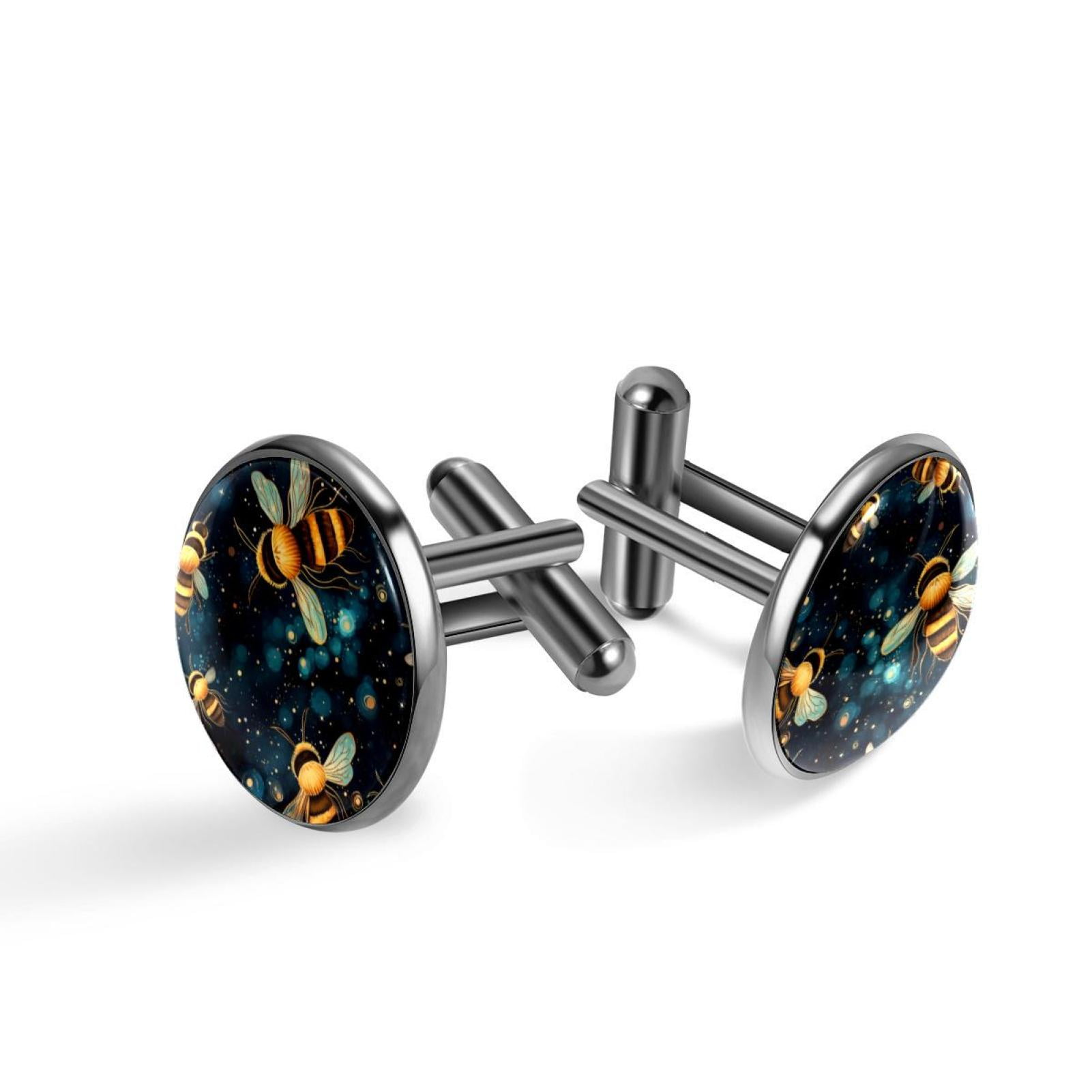 Bee Men's Cufflinks Set for Formal Attire Made of Stainless Steel ...