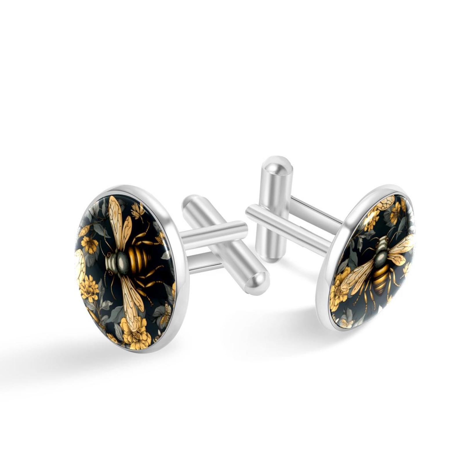 Bee Men's Stainless Steel Cufflinks for Suits and Dress Shirts Ideal ...