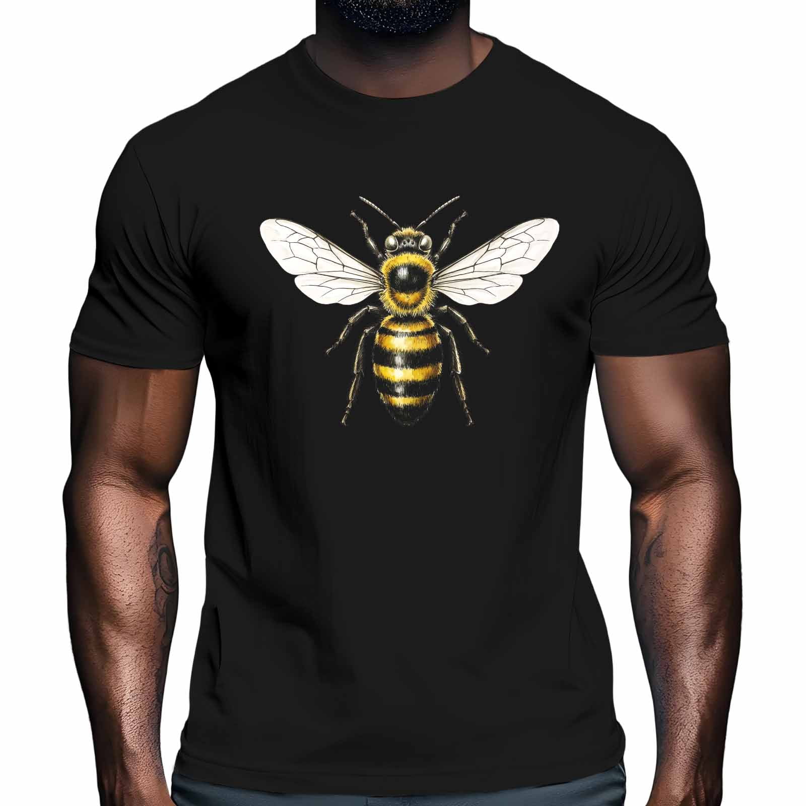 Bee Men's T Shirts Summer Cartoon Yellow Black Bee Animal T-Shirt for ...