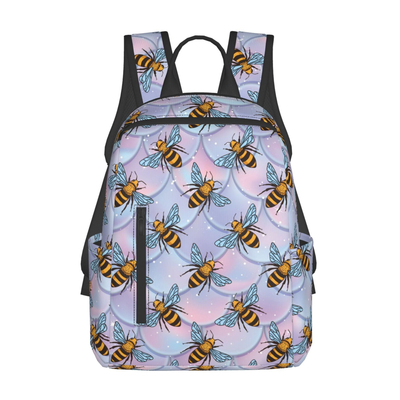 Bee Mermaid Scales Backpack for Men Women Laptop Backpack Hiking ...