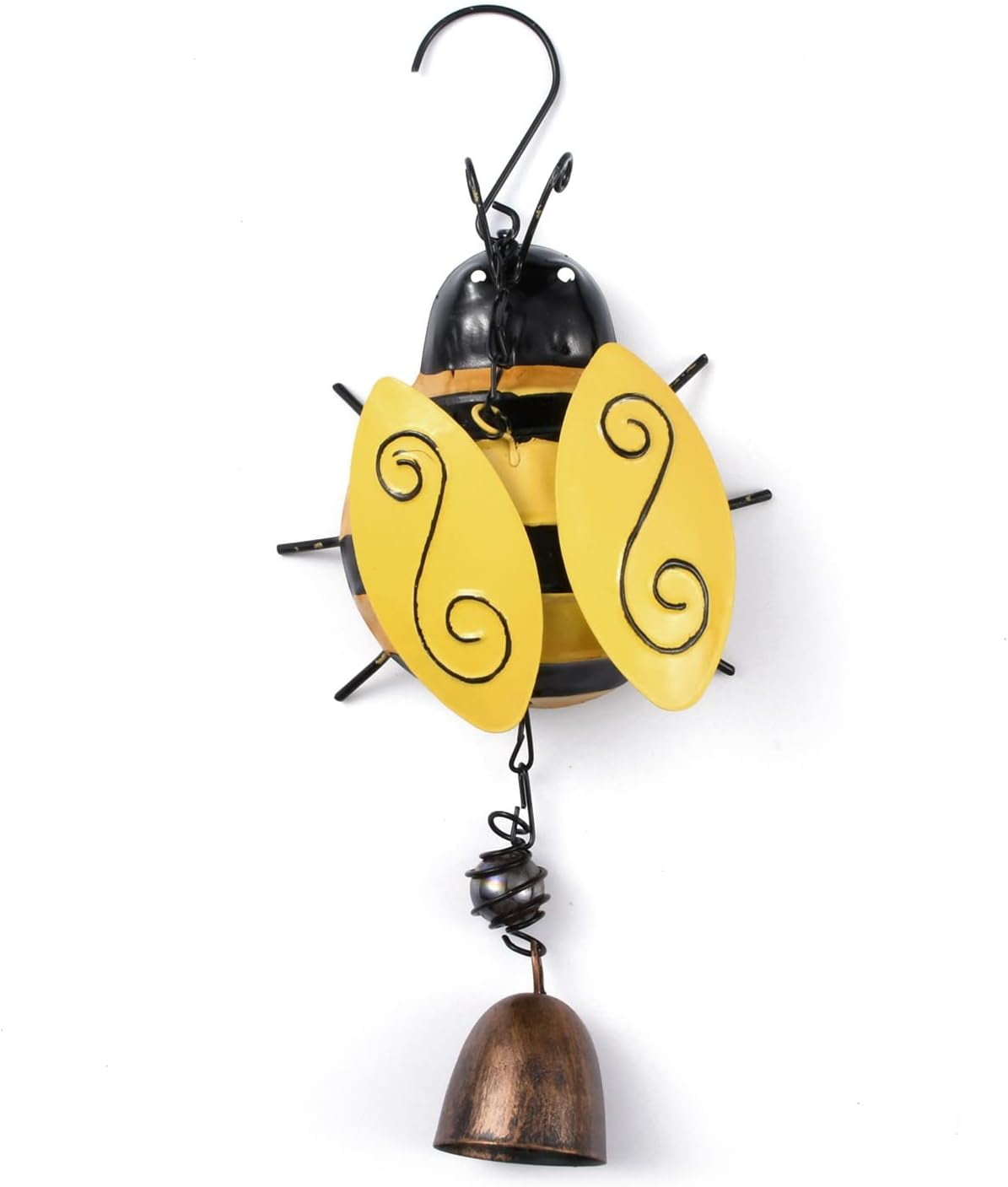 Bee Metal Wind Chimes Bell Insect Chime Decor Lucky Rustic Home ...