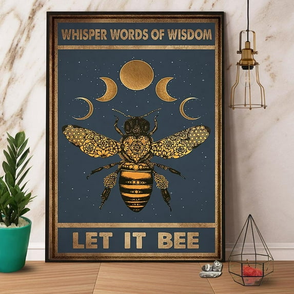 Bee & Moon Whisper Words Of Wisdom Let It Be Paper Poster No Frame ...
