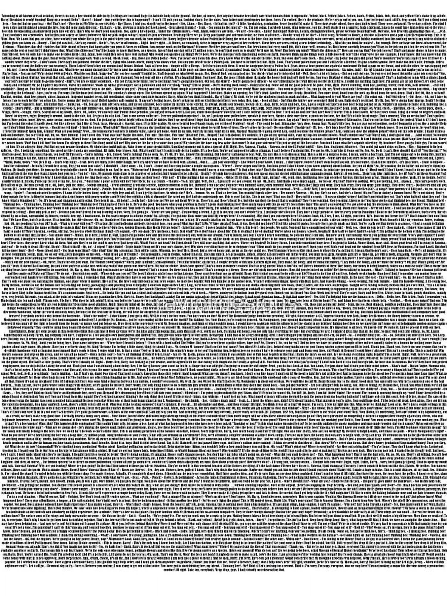 Bee Movie Script (Updated: Check Description For Details) Modern Art ...