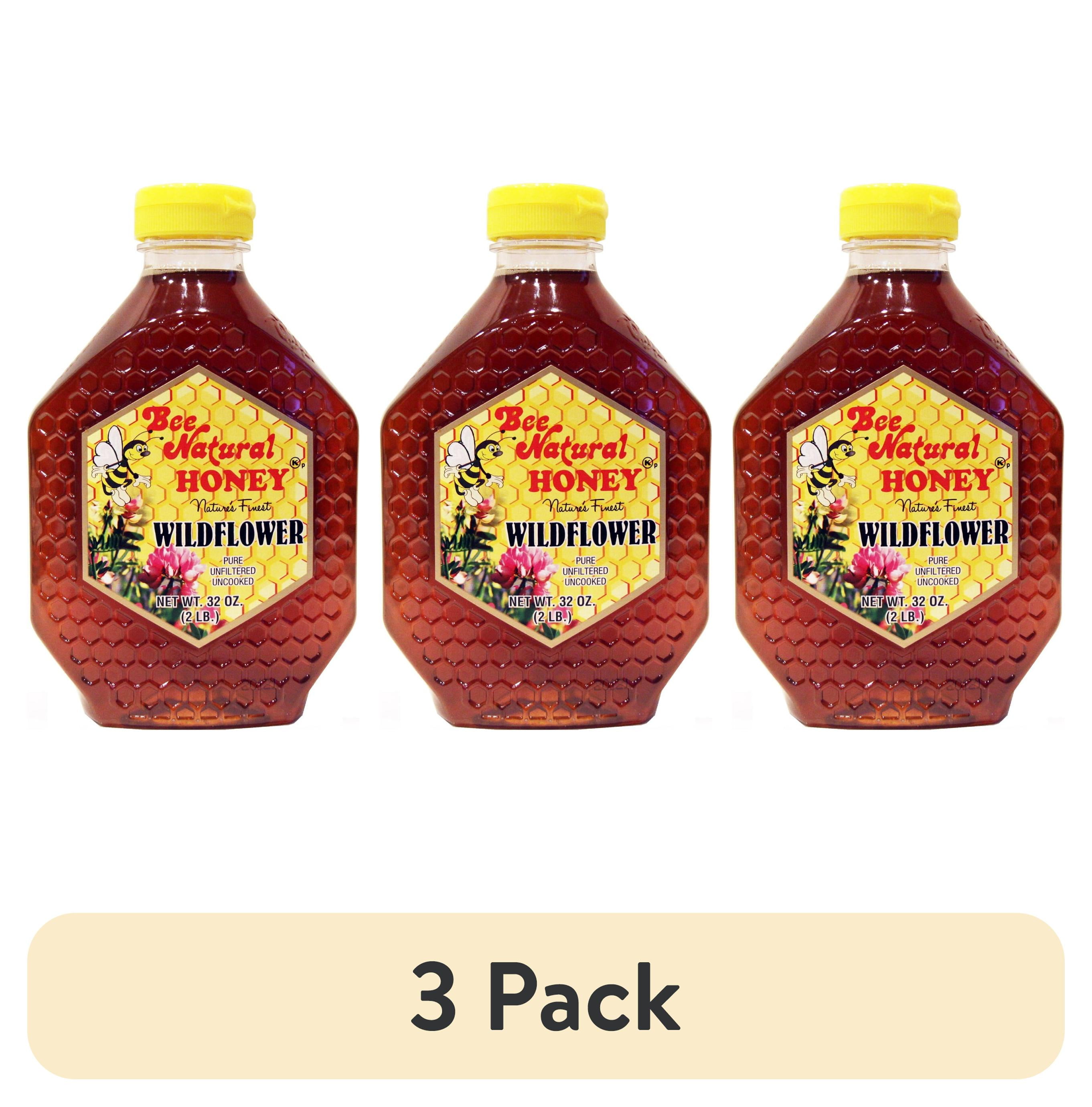 (3 pack) Bee Natural Wildflower 100% Pure Unfiltered, Uncooked Honey ...