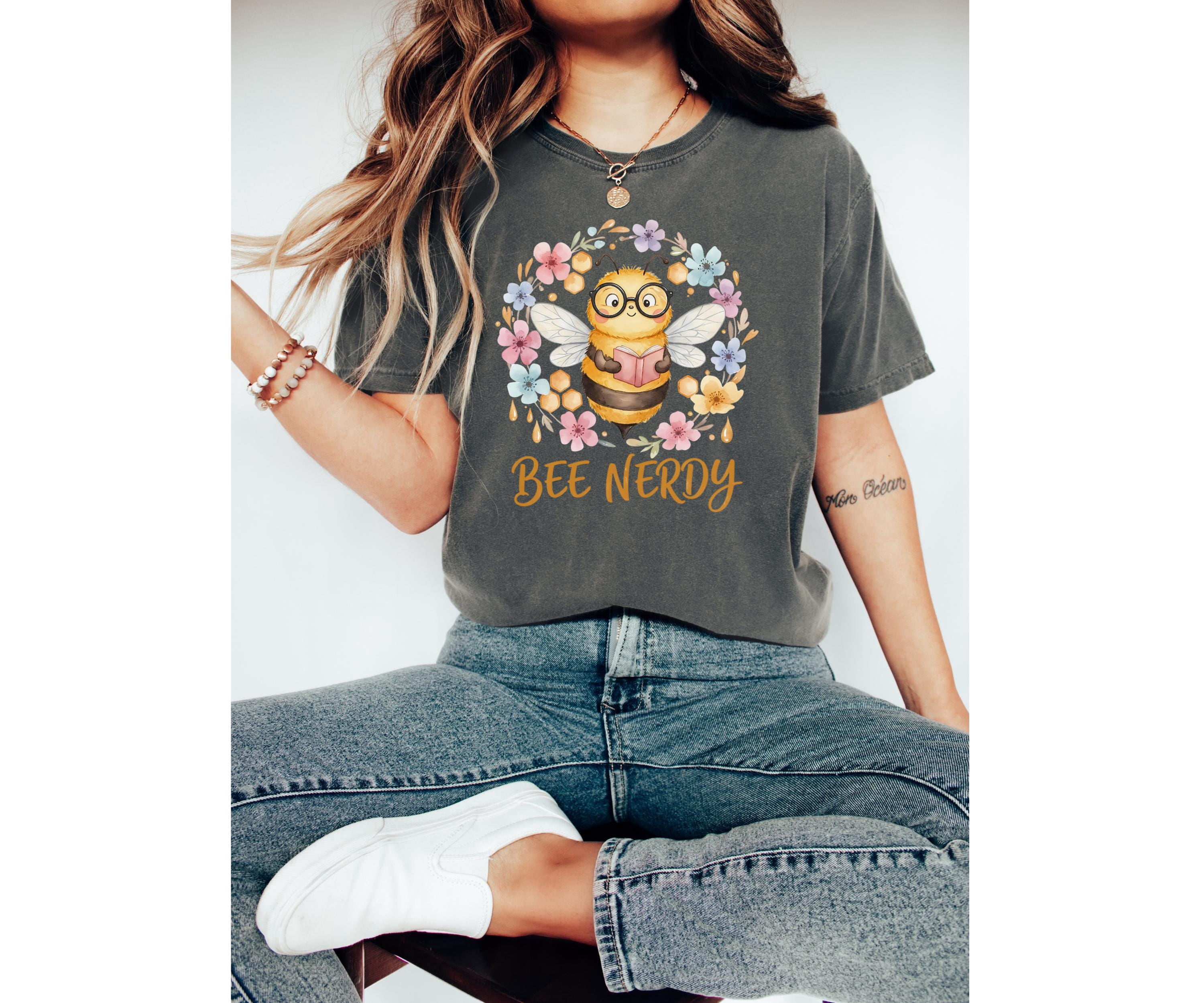 Bee Nerdy T-Shirt, Bookworm Teacher Tee, Unisex T-Shirt - Walmart.com