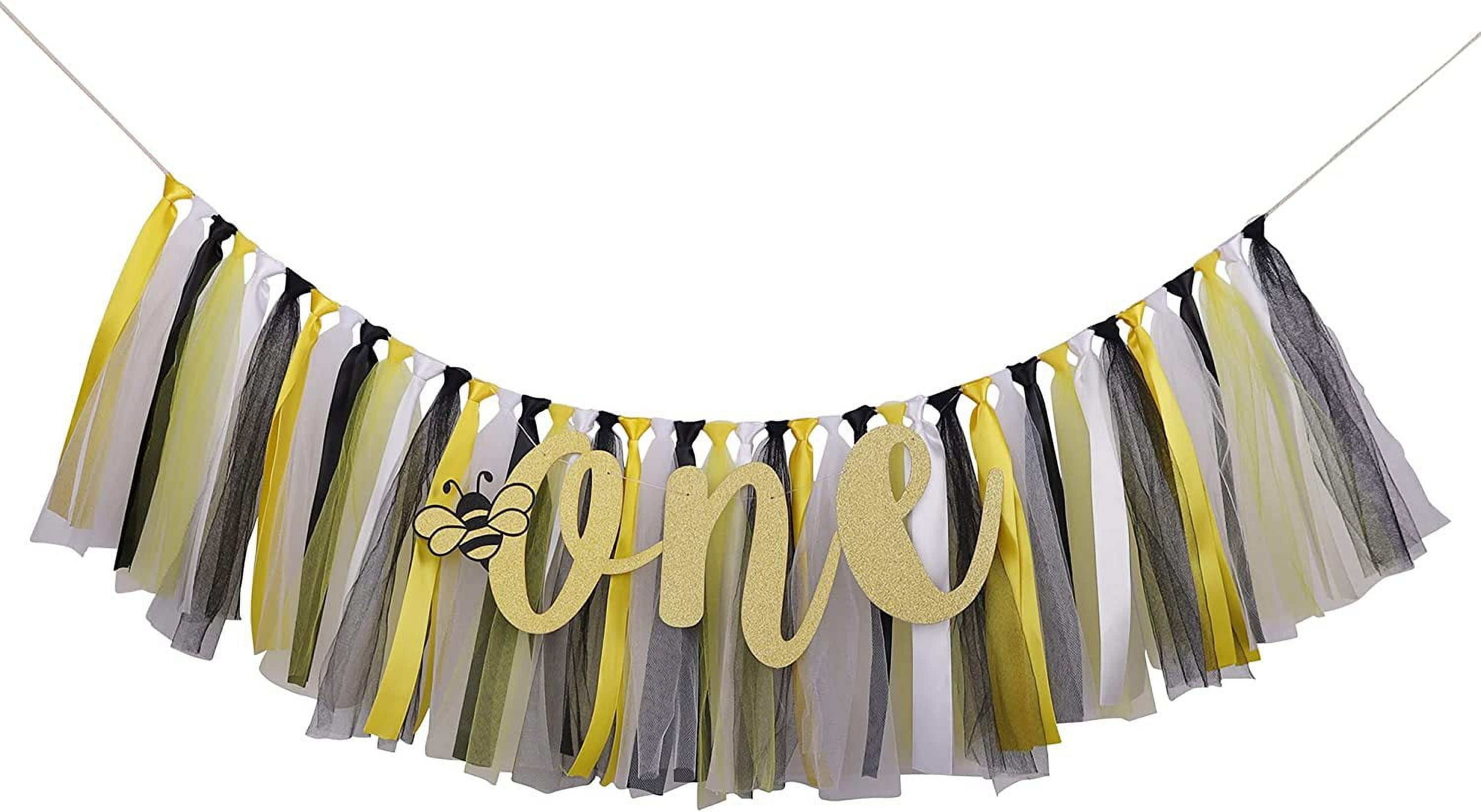 Bee One High Chair Banner - Bee Birthday Party Decoration,Bee First ...