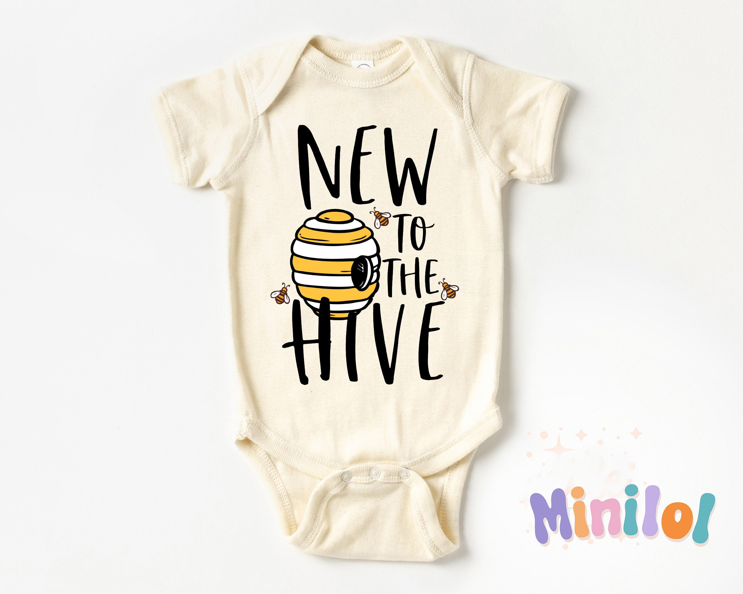 Bee Onesie, Funny New To The Hive Onesie, Cute Bumble Bee Funny Onesie, New Baby Bodysuit ...