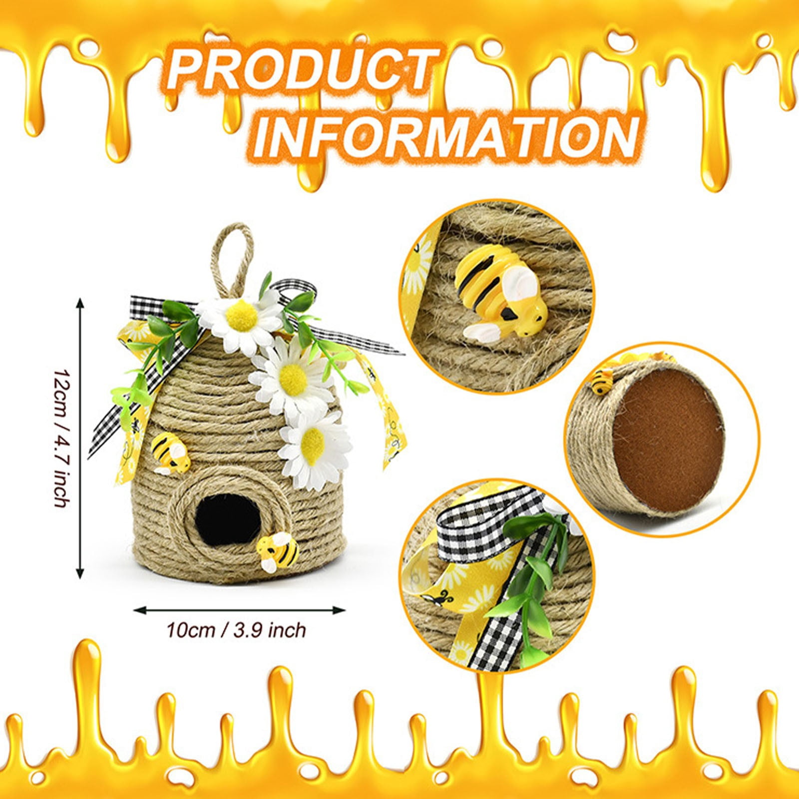 A Bee Ornament Clearance! Beehive Decoration 1 Pack Country Decorative ...