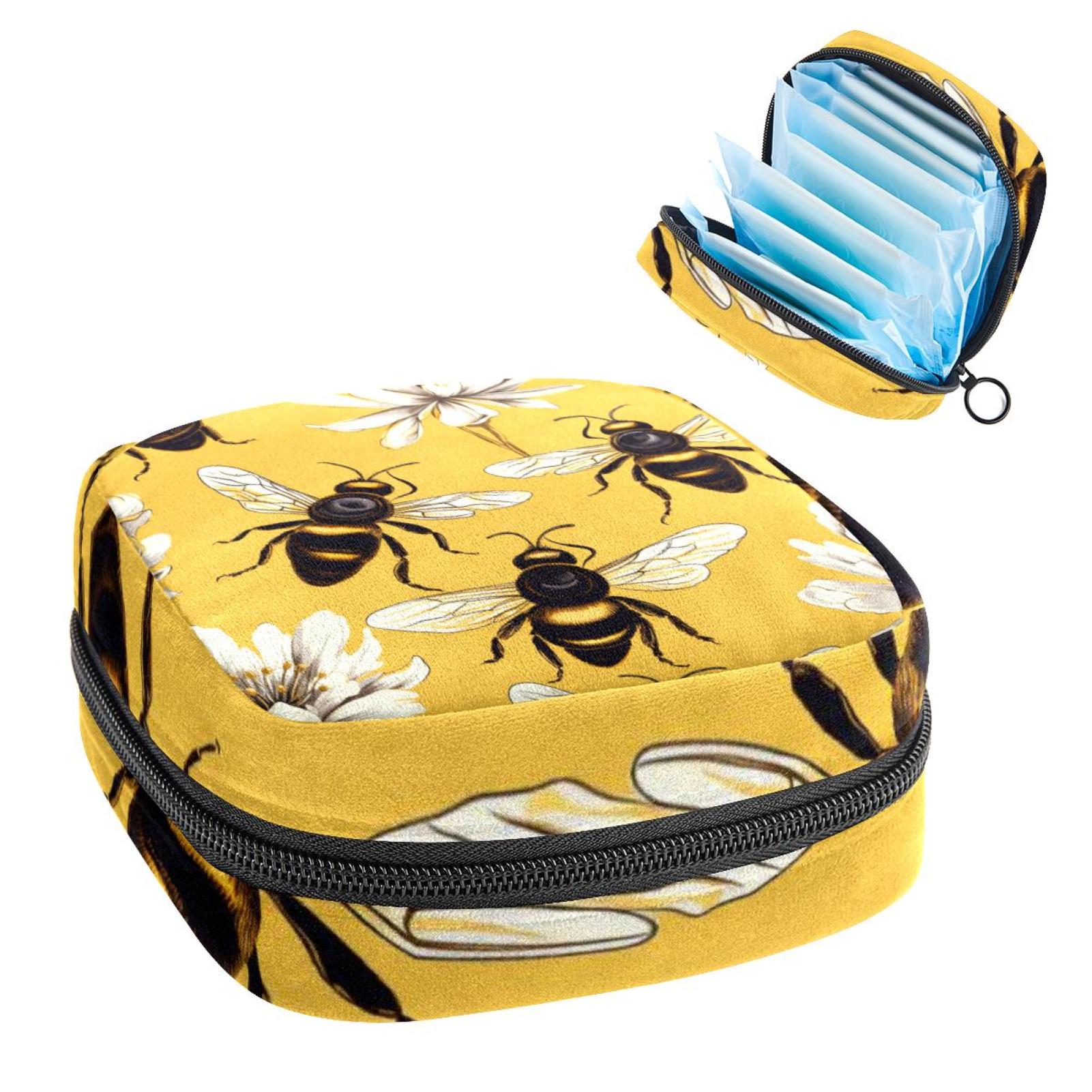 Bee Pad Bag Storage Organizer Pouch for Menstrual Hygiene Products with ...