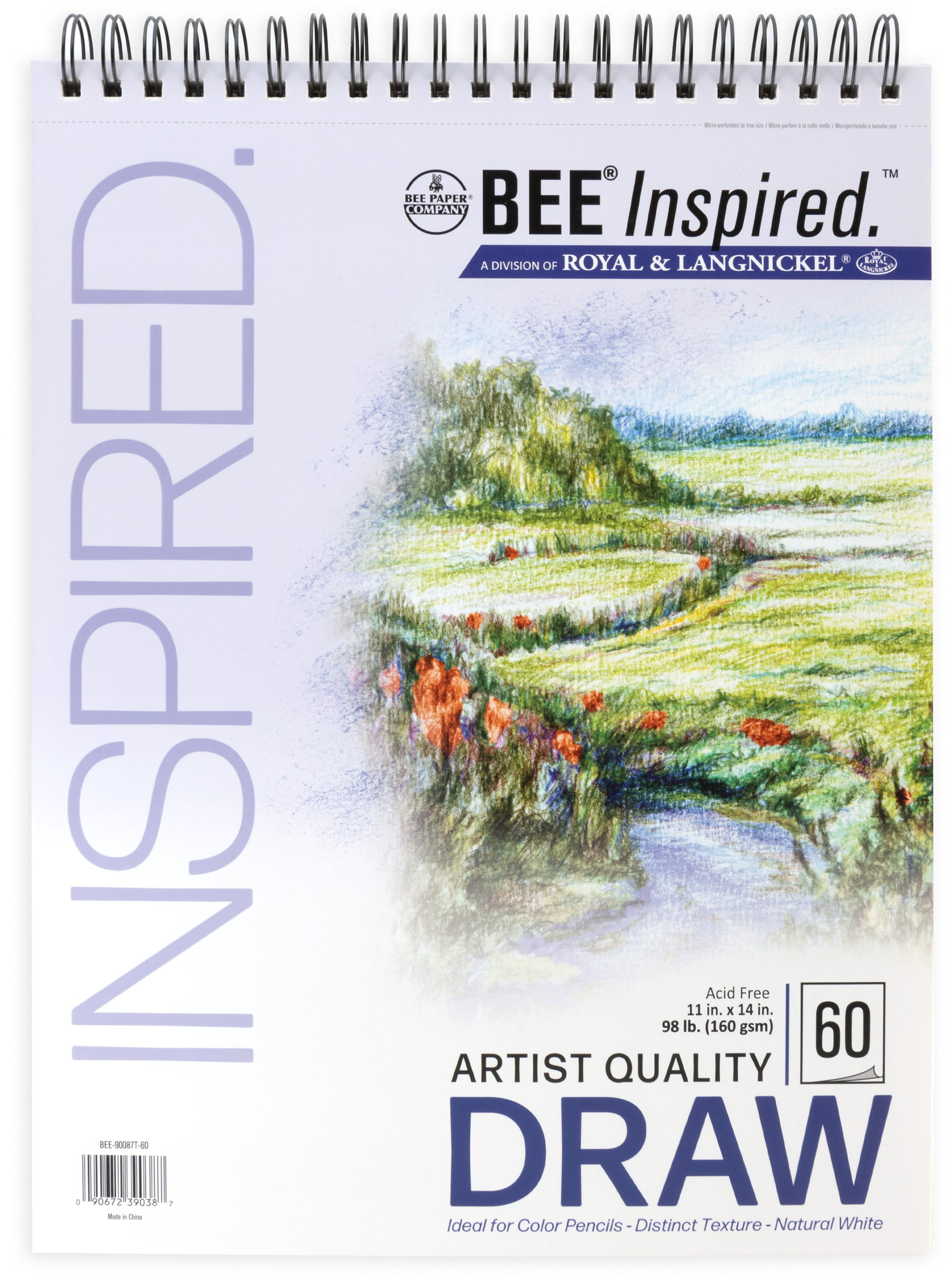 Bee Paper - Bee Inspired 11"x14" Drawing Paper Pad, 60 Sheets, Top Wire ...