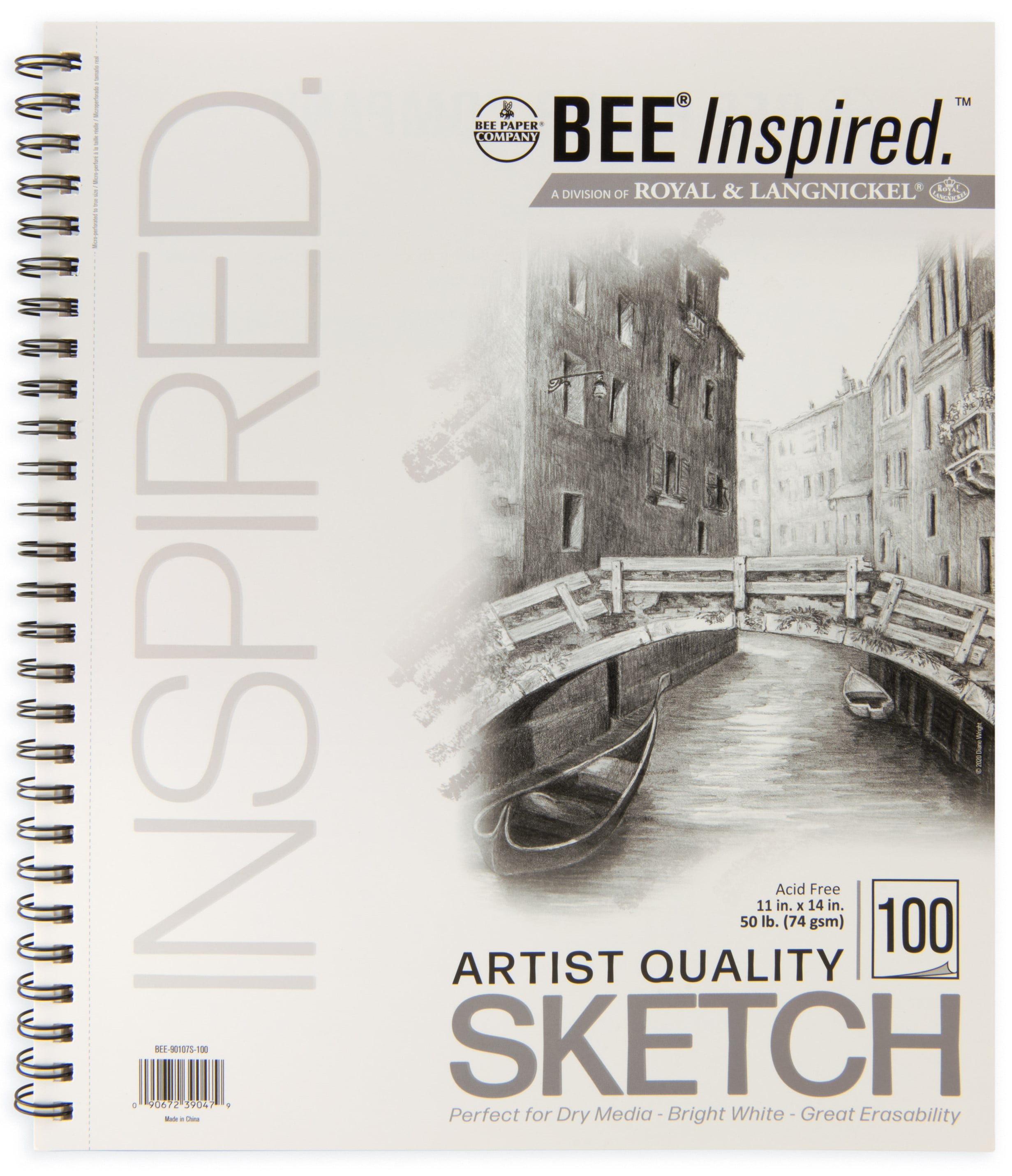Bee Paper - Bee Inspired 11"x14" Sketching Paper Pad, 100 Sheets, Side ...