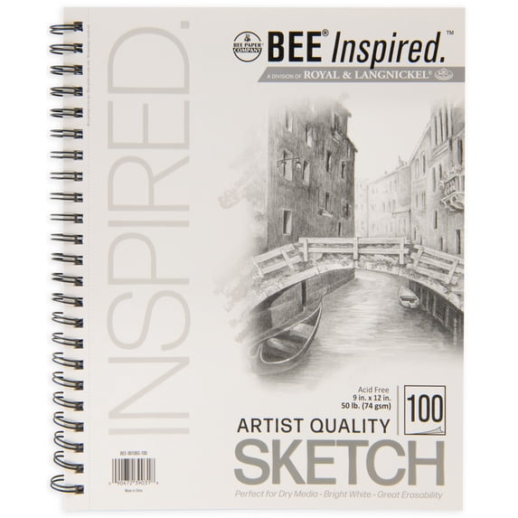 Bee Paper - Bee Inspired 9"x12" Sketching Paper Pad, 100 Sheets, Side ...