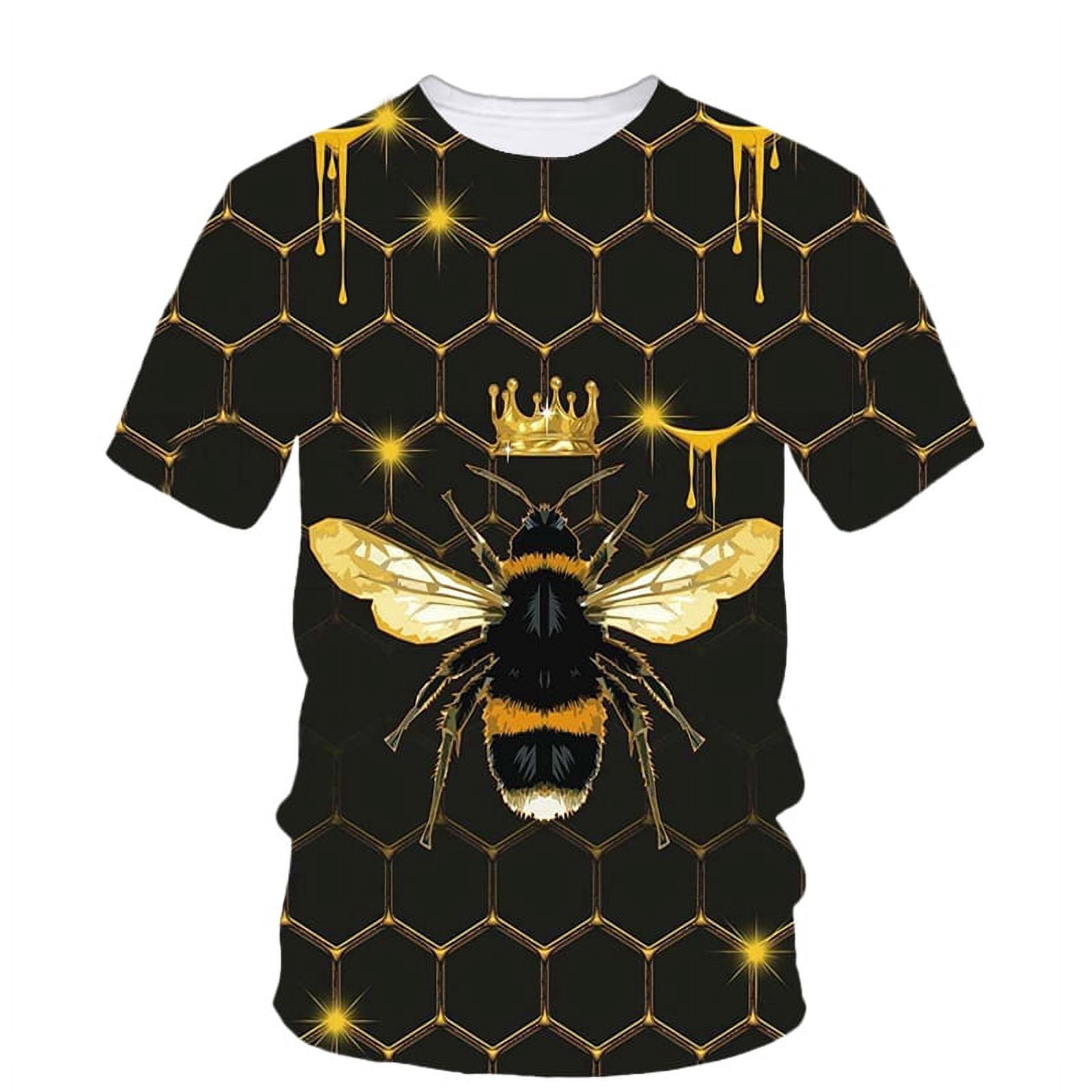 Bee Pattern 3d Printed Summer Men'S T-Shirt Hip Hop Trend Neutral ...