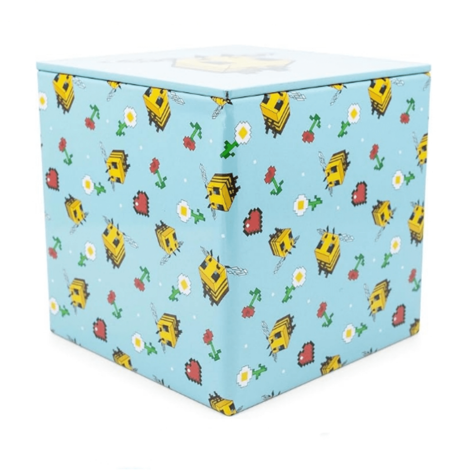 Bee Pattern 4-Inch Tin Storage Box Cube Organizer with Lid | Basket ...