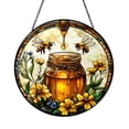 Bee Pattern Stained Glass Suncatcher – Window Hanging Art - Walmart.com