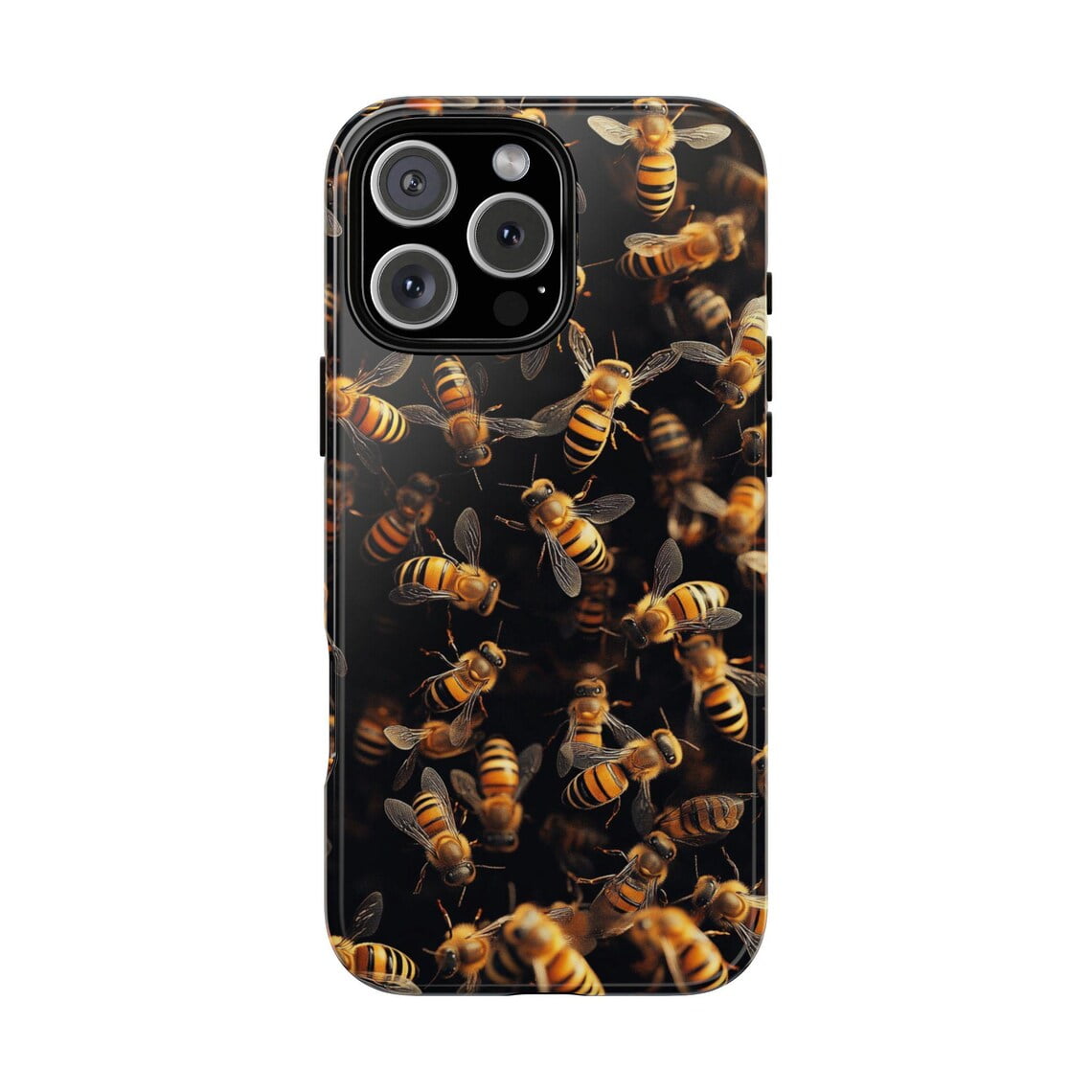 Bee Pattern Yellow Black Honey Bee Group Artistic Art Phone Case with ...