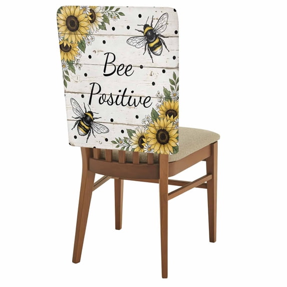 Bee Positive Chair Covers Set of 8 Farmhouse Bee Animal Sunflower Daisy ...