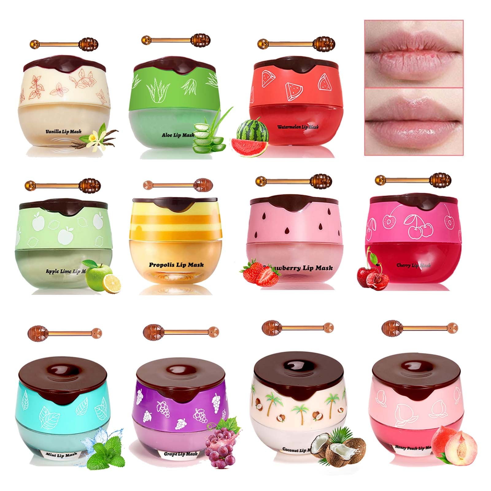 Bee Propolis Strawberry Lip Mask - Moisturizing & Repairing Lip Balm ...