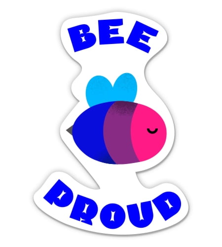 Bee Proud Bisexual Colors Pride - 8" Vinyl Sticker - For Car Laptop I ...