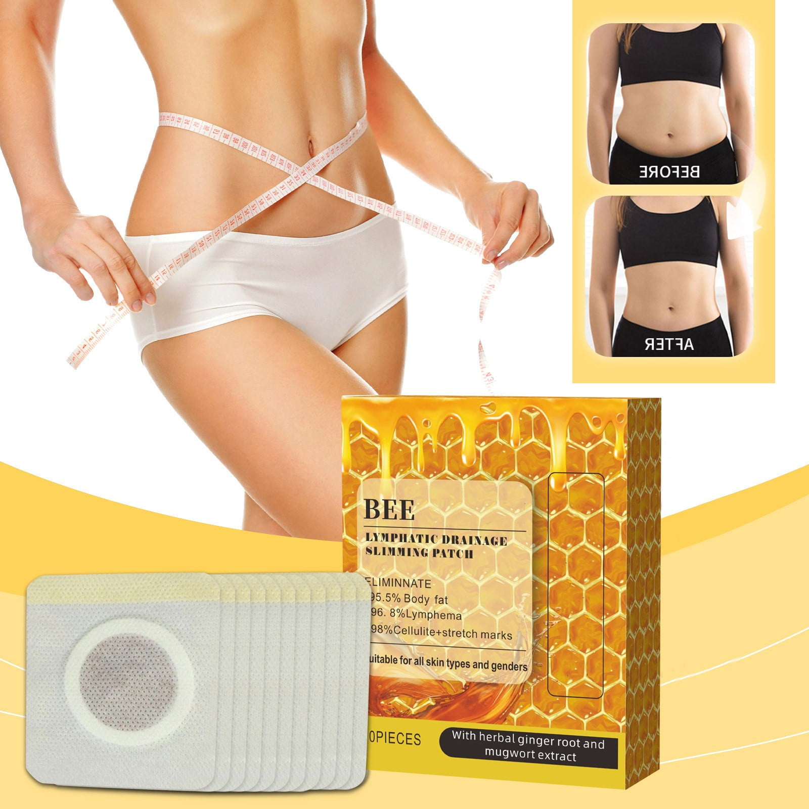 Bee Repair Cream,10 Piece Set Of Body Shaping Patches, Navel Patches, Honey Acupoint Patches ...