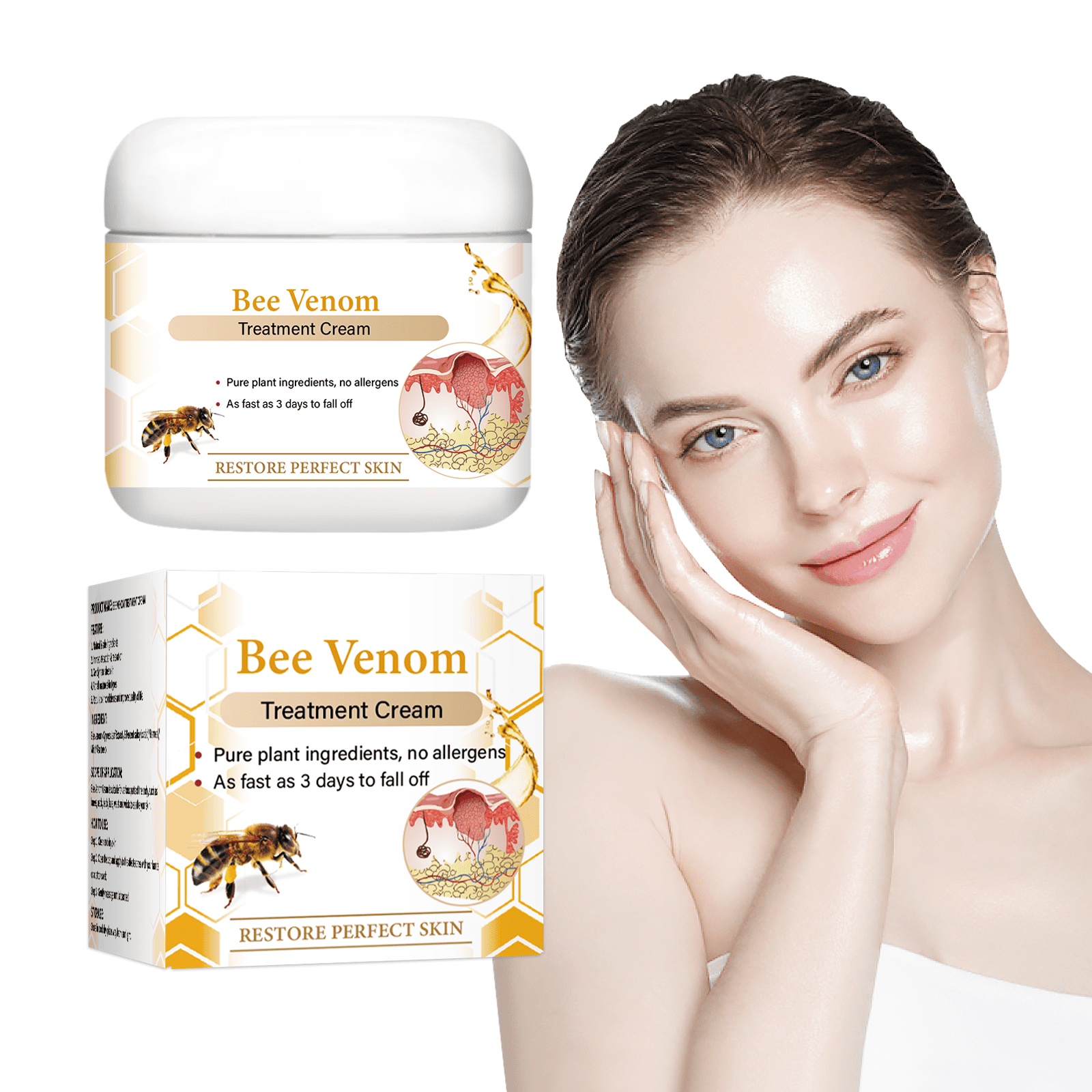 Bee Repair Cream,Bee Cream,Bee Care Cream, Skin Care Moisturizer Helps ...
