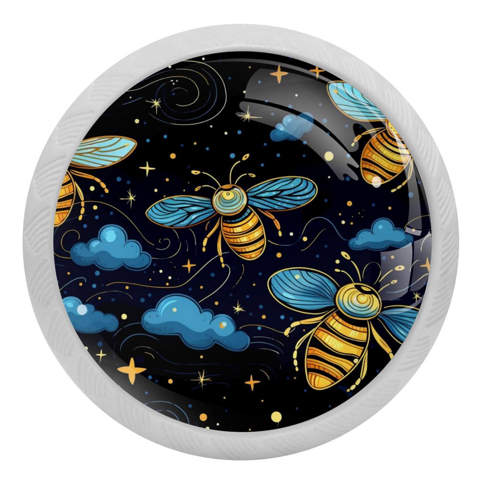 Bee Round Glow-in-the-Dark Cabinet Knobs: Fluorescent Drawer Pulls 4 ...