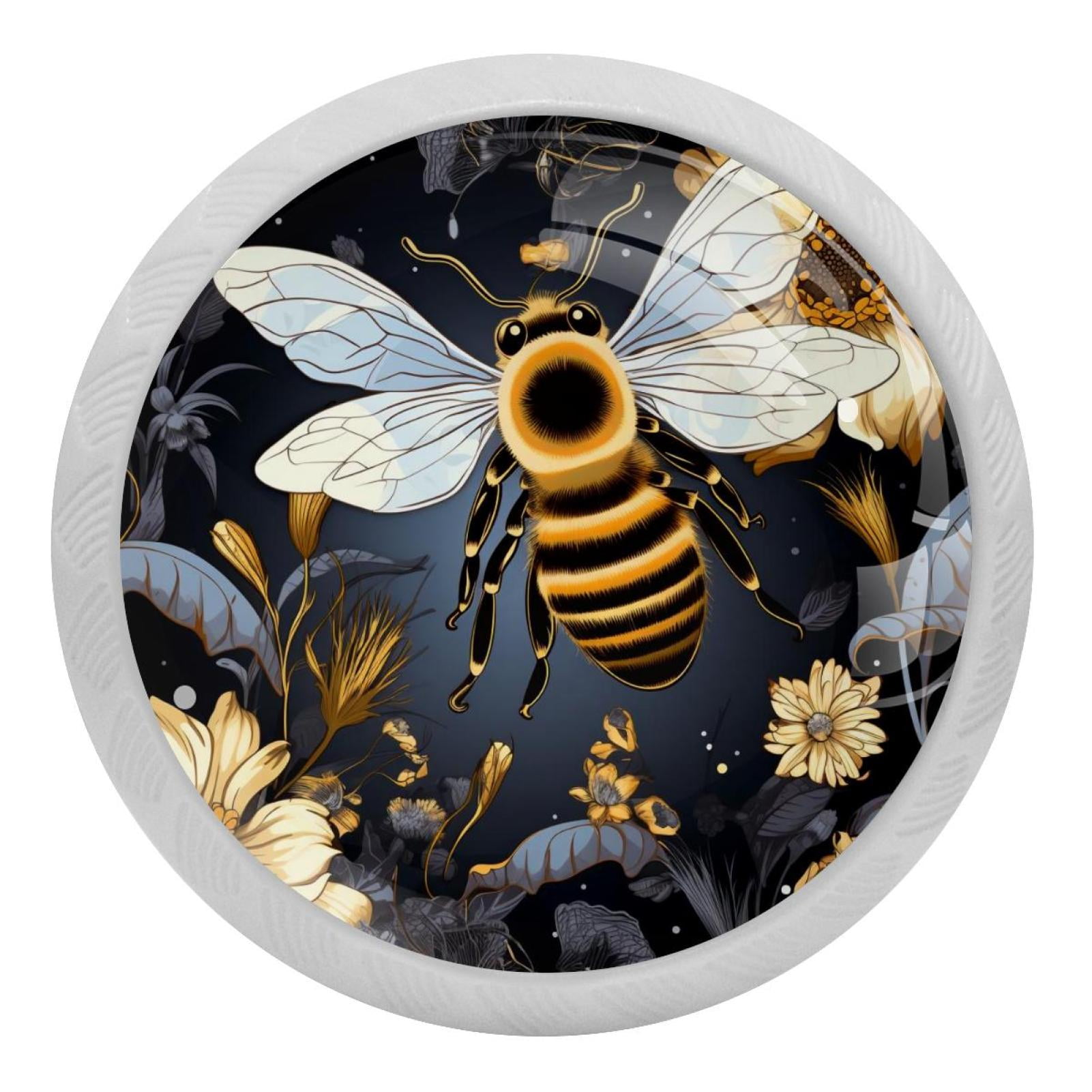 Bee Round Glow-in-the-Dark Cabinet Knobs: Fluorescent Drawer Pulls 4 ...