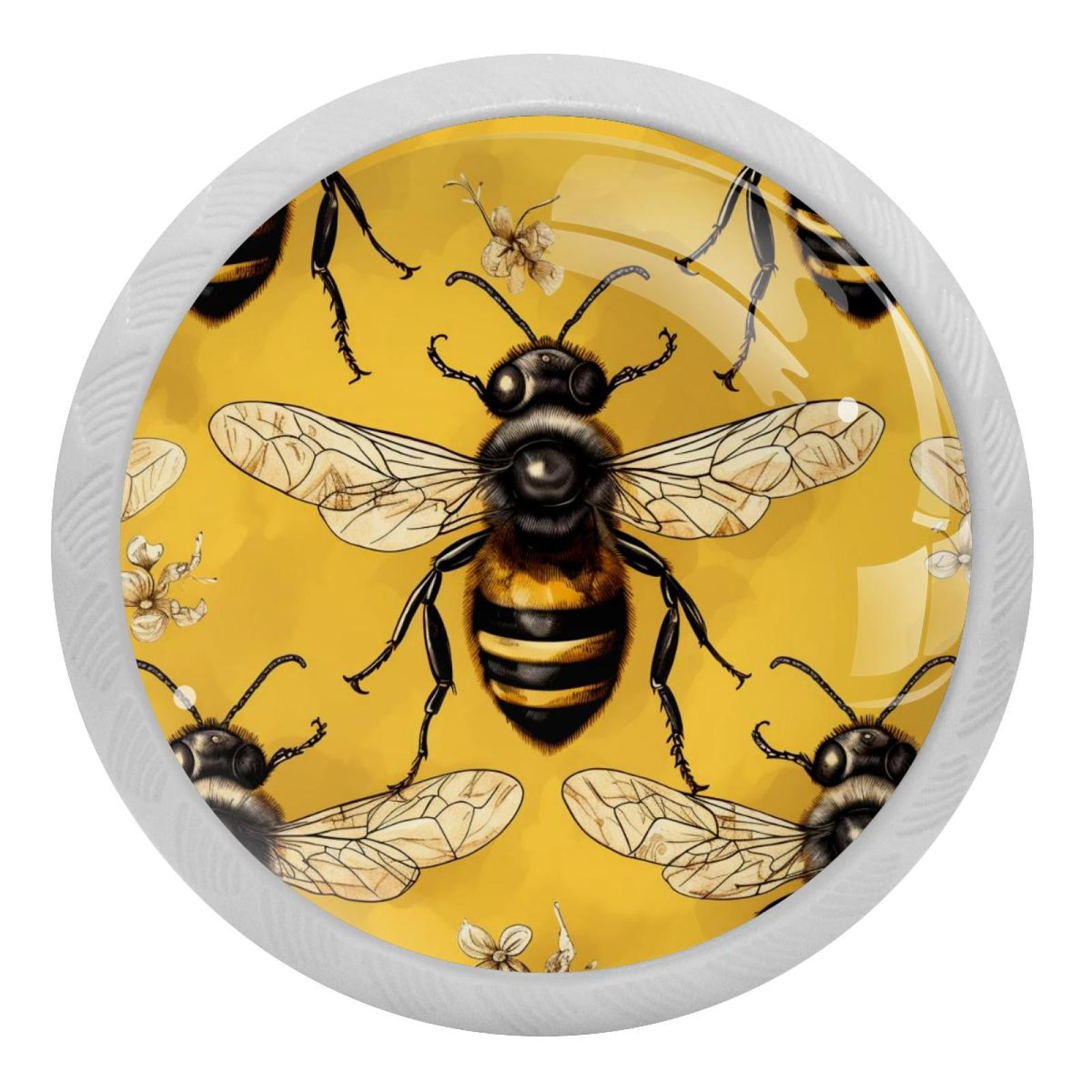 Bee Round Glow-in-the-Dark Cabinet Knobs: Fluorescent Drawer Pulls 4 ...