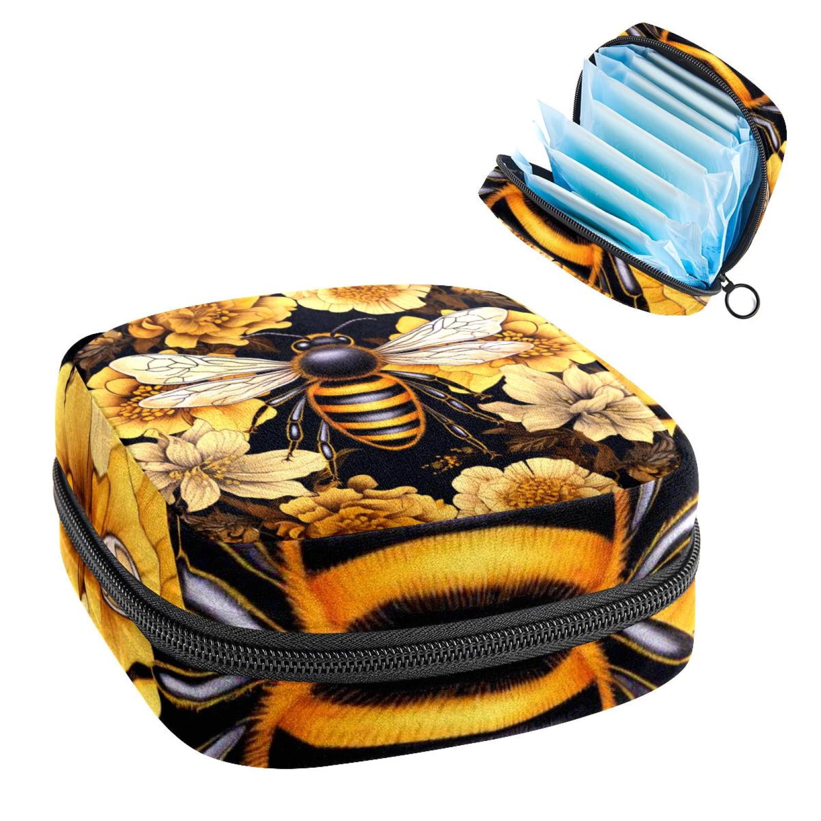 Bee Sanitary Napkin Pouch Period Bag Cosmetic Travel Pouch Small Zipper ...