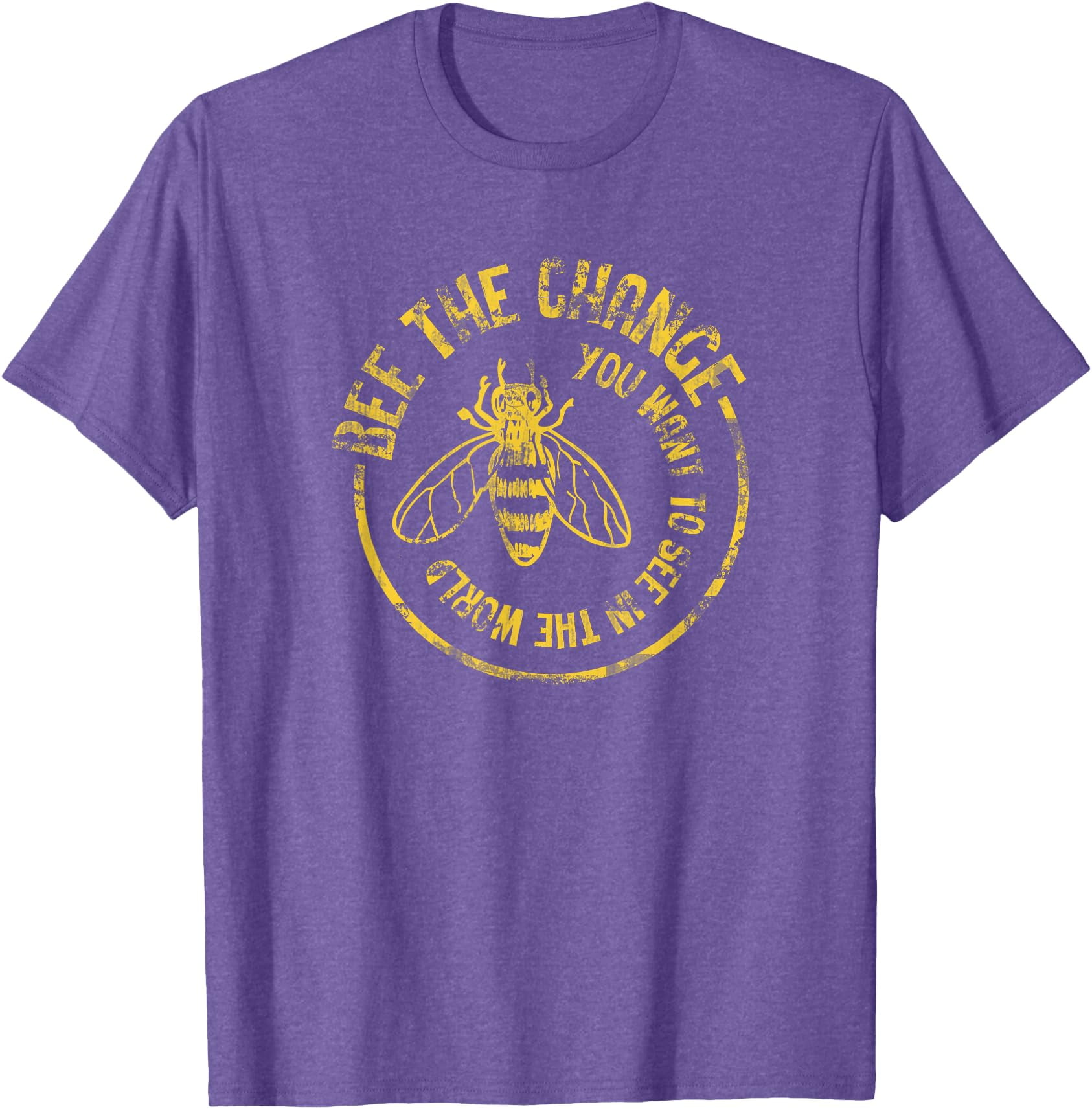 Bee Save The Bees Honeybee Bee The Change Softstyle T-Shirt for Men Women Kids,Purple Heather ...