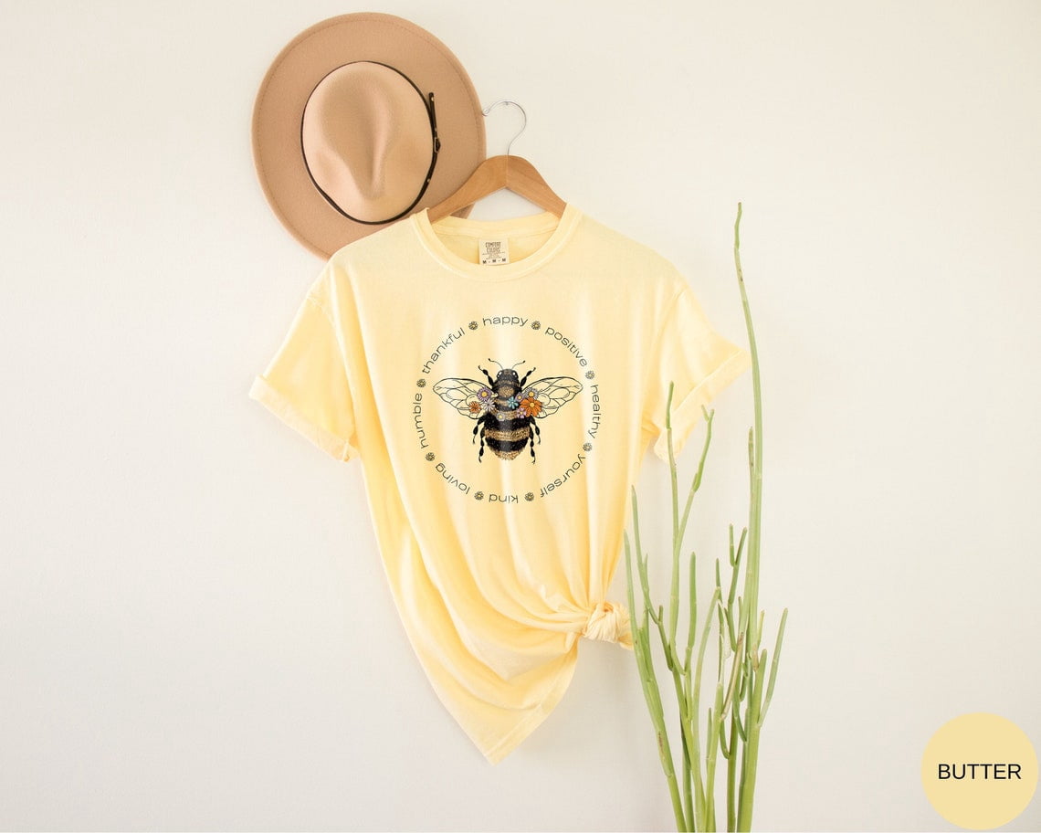 Bee Shirt Cute Bee Happy T-shirt, Be Kind Be Positive Bee Lover ...