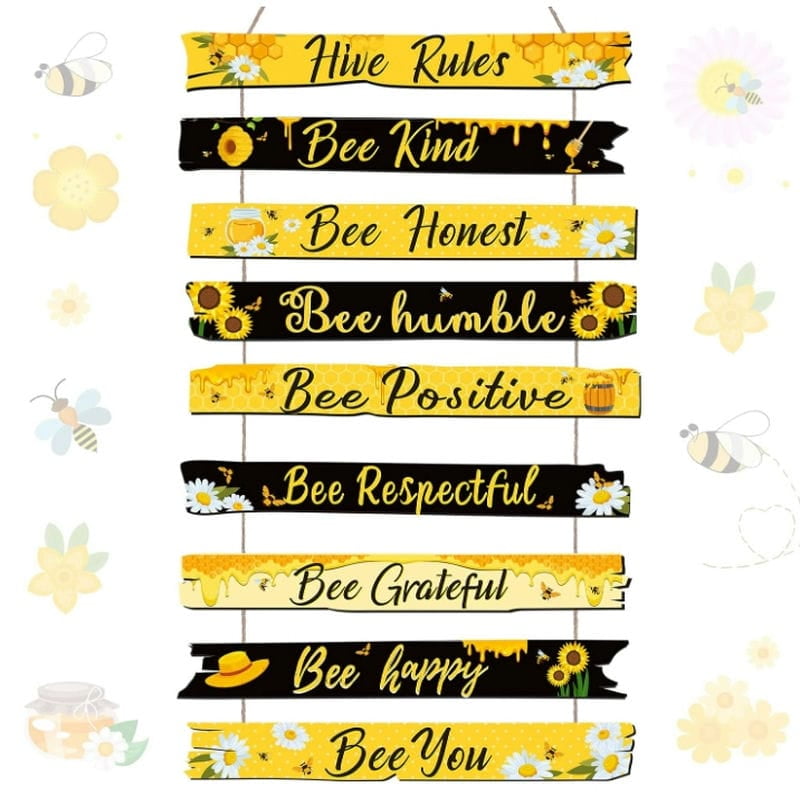 Bee Sign Hive Rules Bee Wall Decor Plaque Bee Gift Humble Bee Decor ...