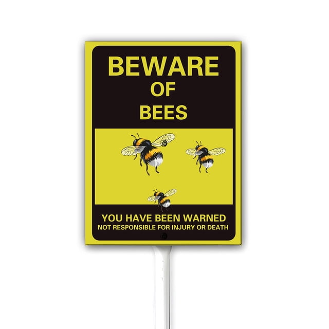 Bee Signs for Garden Funny Beware Of Bees Warning Sign Bee Yard Sign ...