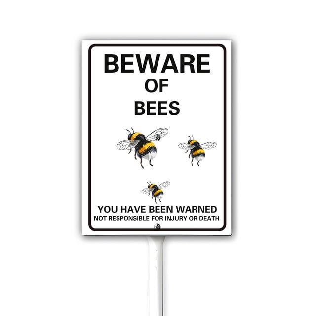 Bee Signs for Garden Funny Beware Of Bees Warning Sign Bee Yard Sign ...