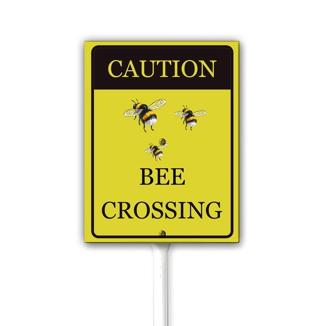 Bee Signs for Outside Caution Bee Crossing Bee Yard Sign With Stake ...