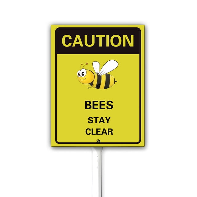 Bee Signs for Outside Caution Bee Stay Clear Bee Yard Sign With Stake ...
