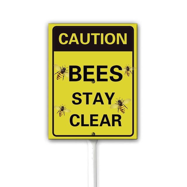 Bee Signs for Outside Caution Bee Stay Clear Bee Yard Sign With Stake ...