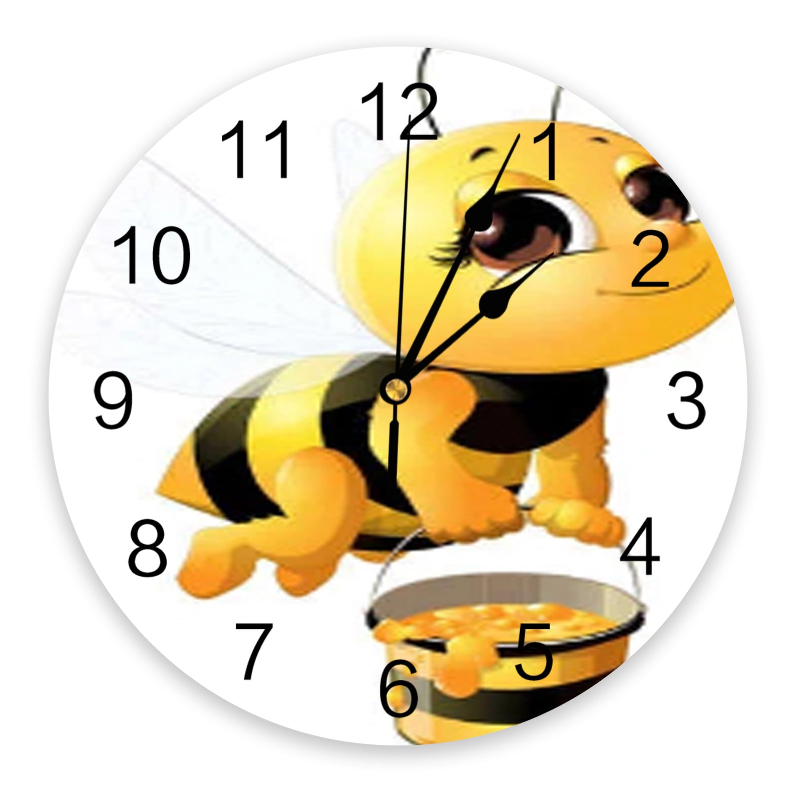 Bee Sleep Lily Illustration Digital Wall Watch Mute Table Clock Wall ...