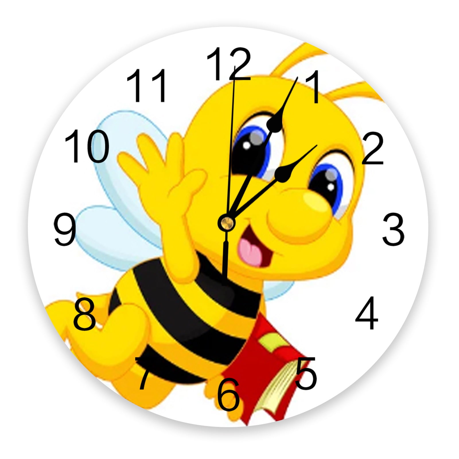 Bee Sleep Lily Illustration Digital Wall Watch Mute Table Clock Wall ...