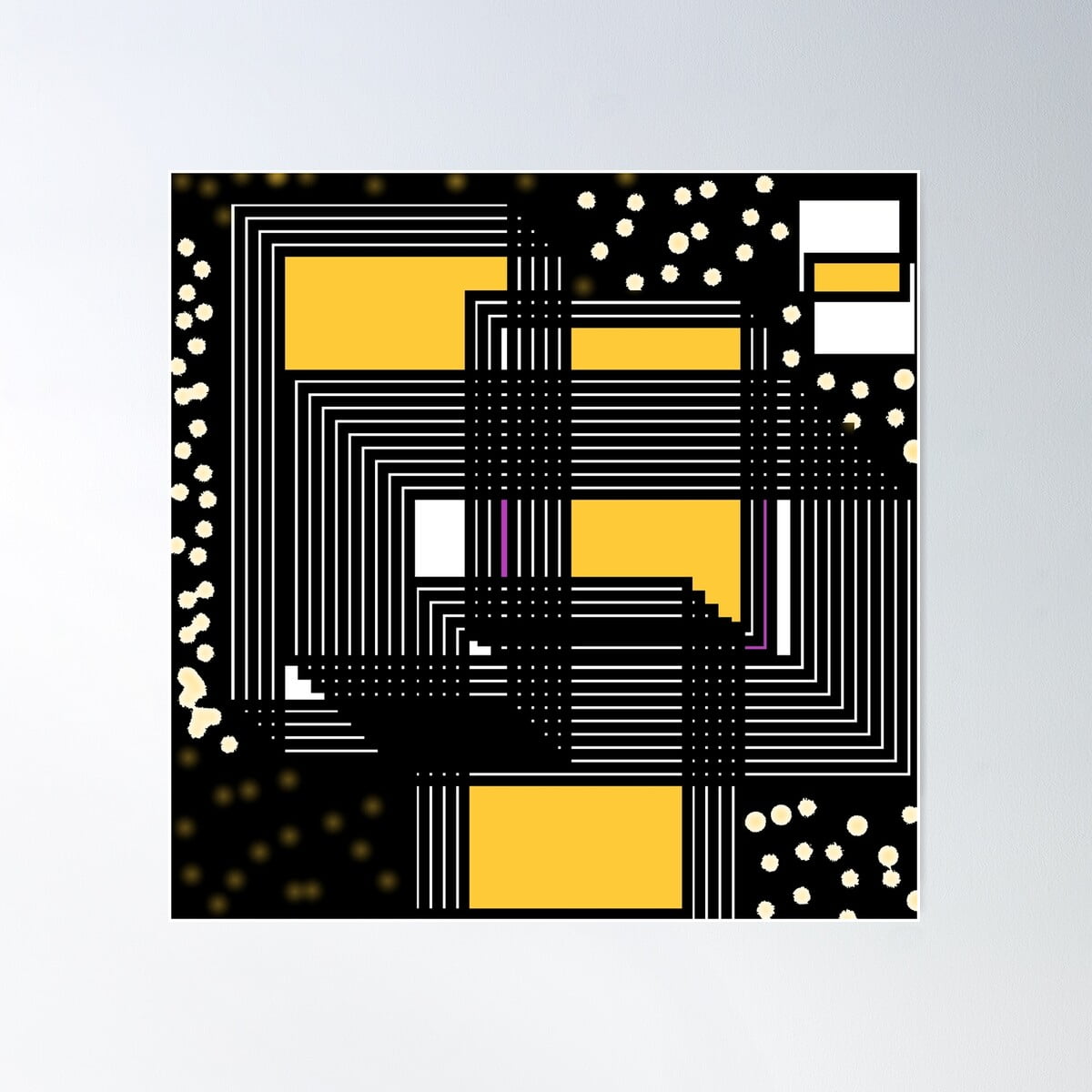 Bee Squared Poster Wall Art, Modern Wall Decor For Living Room Bedroom ...