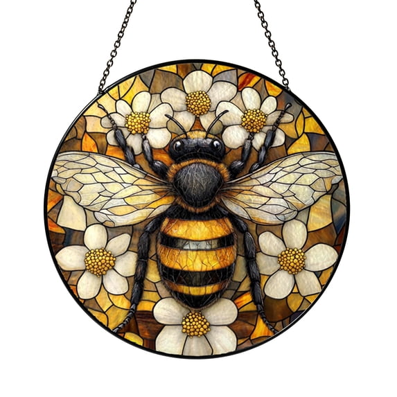Bee Stained Glass Suncatcher – Decorative Window Accent - Walmart.com