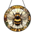 Bee Stained Glass Suncatcher – Golden Floral Window Hanging - Walmart.com