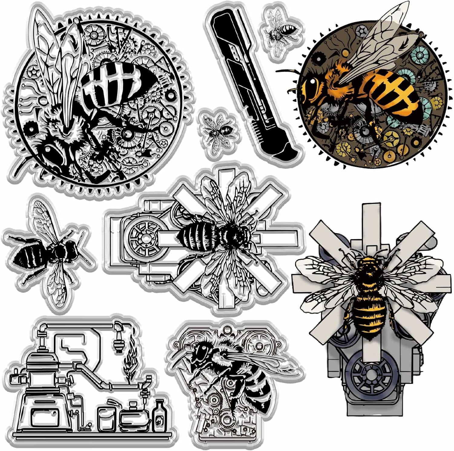 Bee Stamps Insect Stamp Silicone Clear Animal Seals Vintage Retro ...