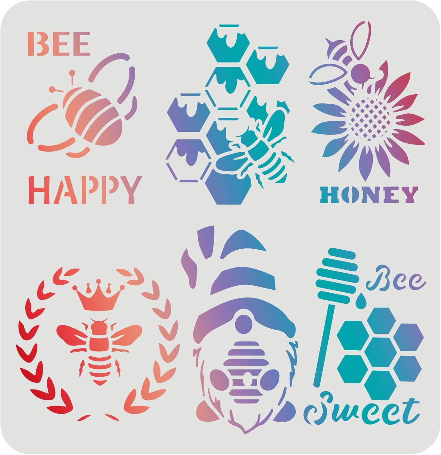 Bee Stencils 11.8x11.8inch Plastic Bee with Wreath Stencil Beehive ...
